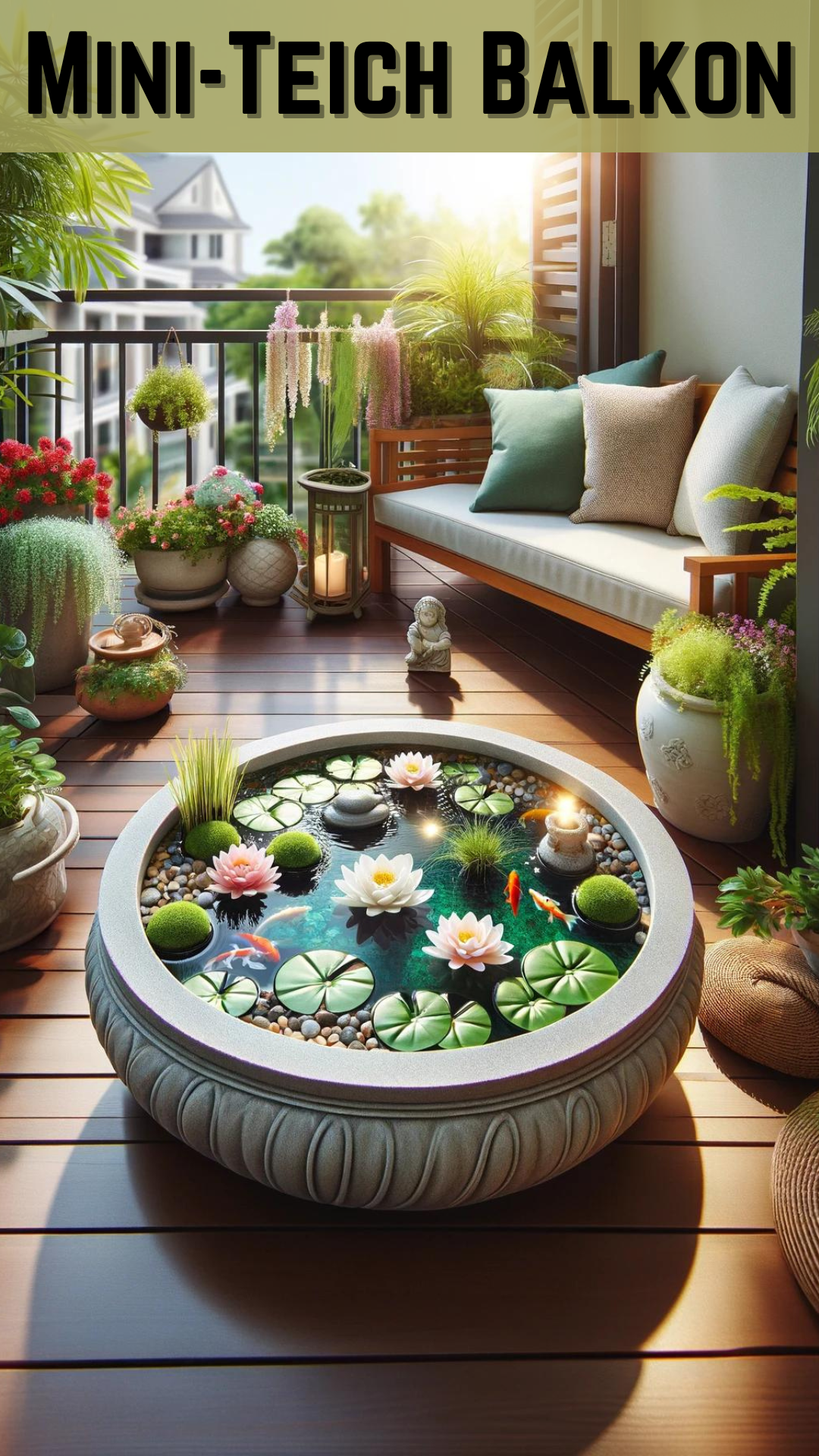 Stilvolle Mini Balkon Teich Ebenbild