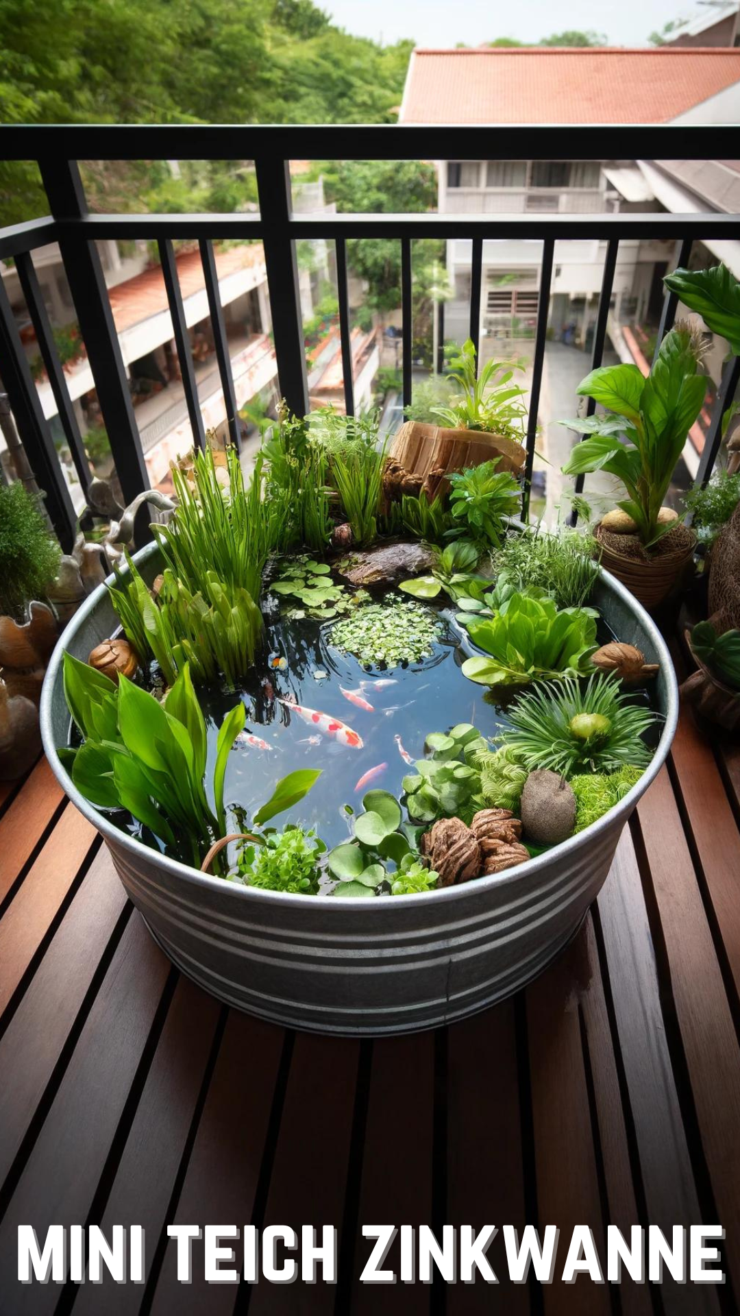 Stilvolle Mini Balkon Teich Ebenbild