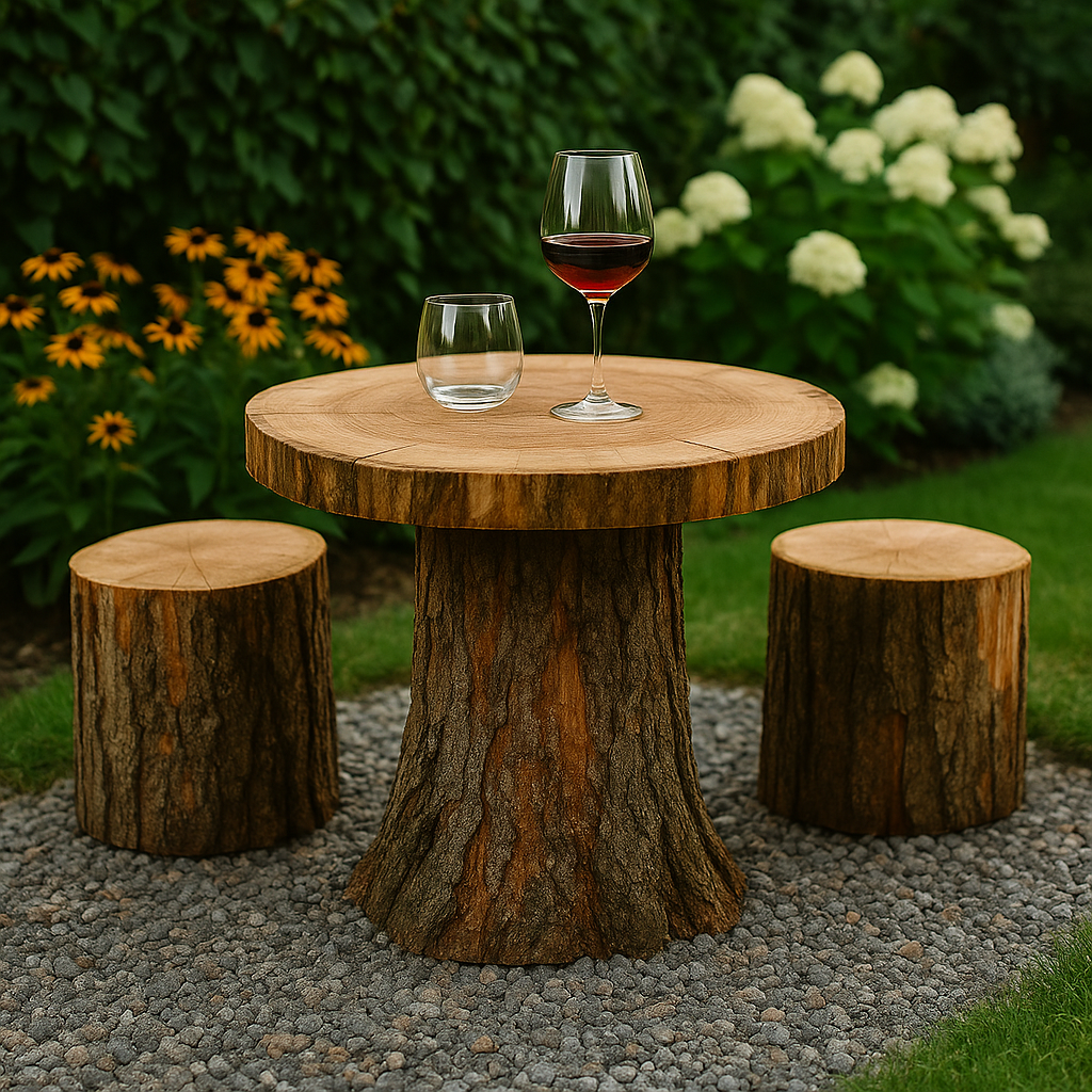 Holzstamm Deko Aussen